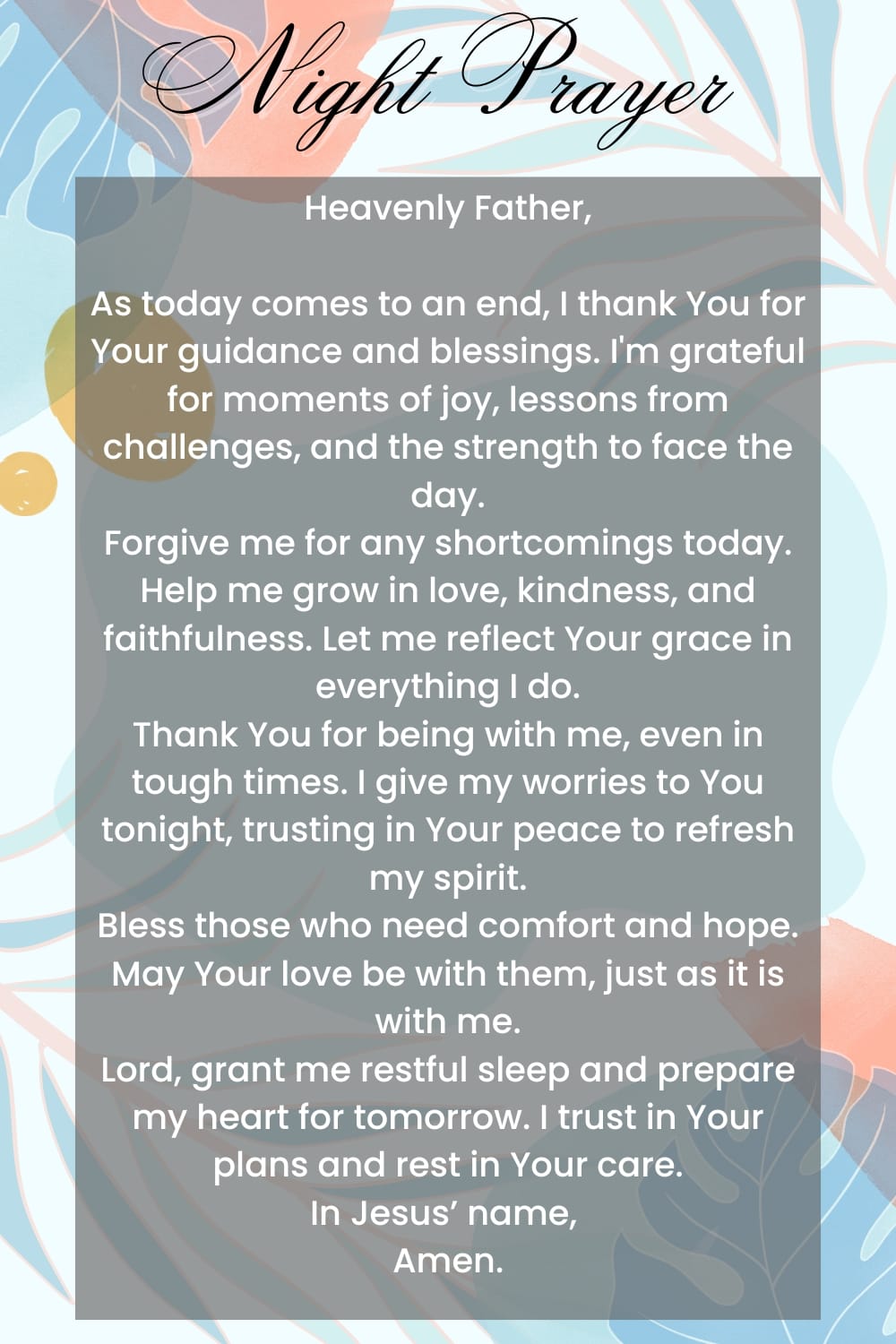 An Evening Prayer For Reflection And Gratitude