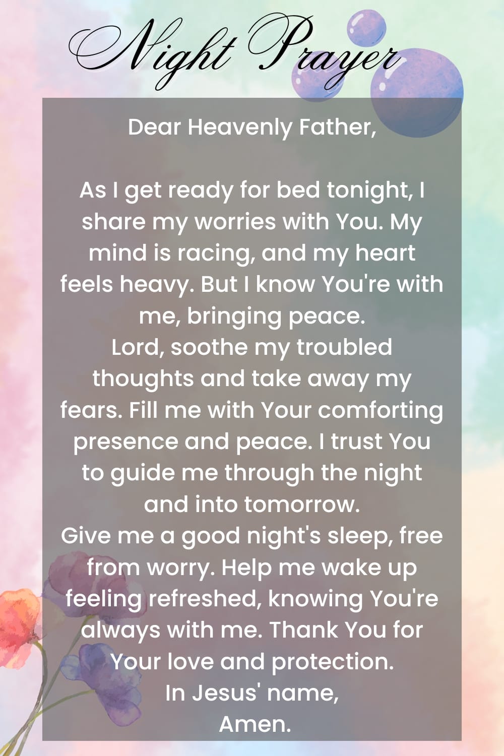 Beautiful Calming Night Prayer For Overcoming Anxiety