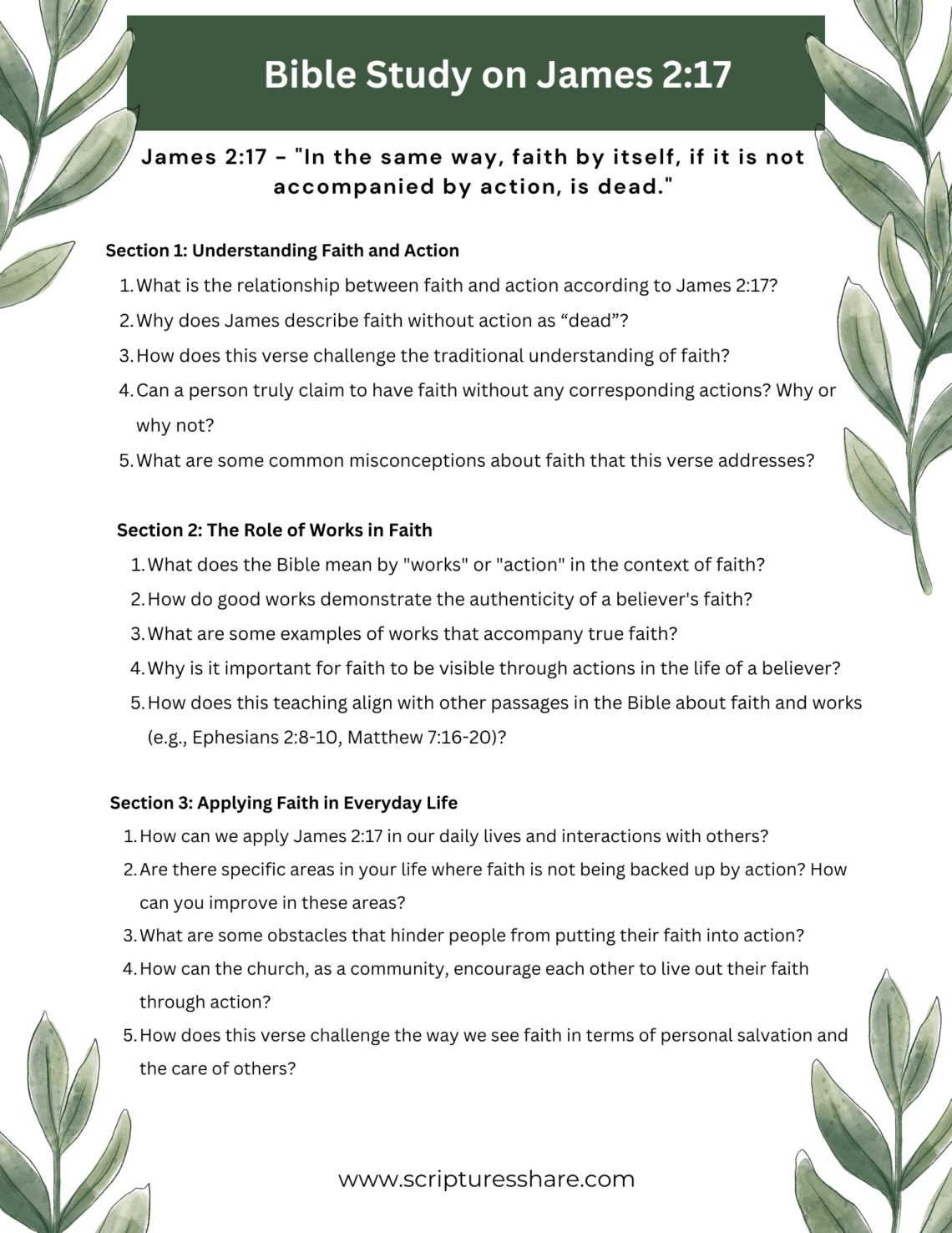 Bible Study Pdf Sheets