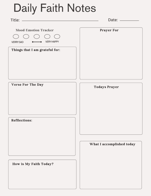 Bible Study PDF Sheets