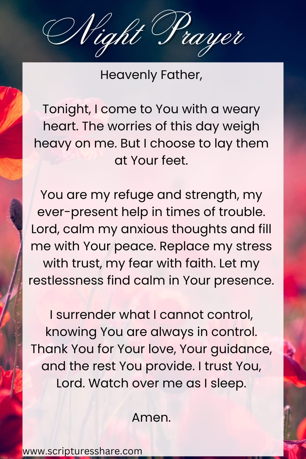 A Beautiful Night Prayer For Strength After A Stressful Day