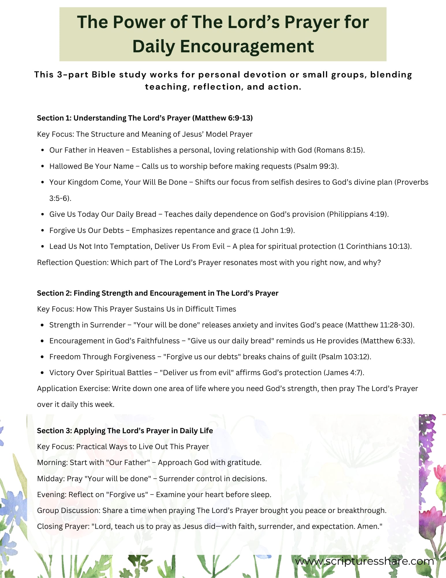 The Power Of The Lord’s Prayer For Daily Encouragement