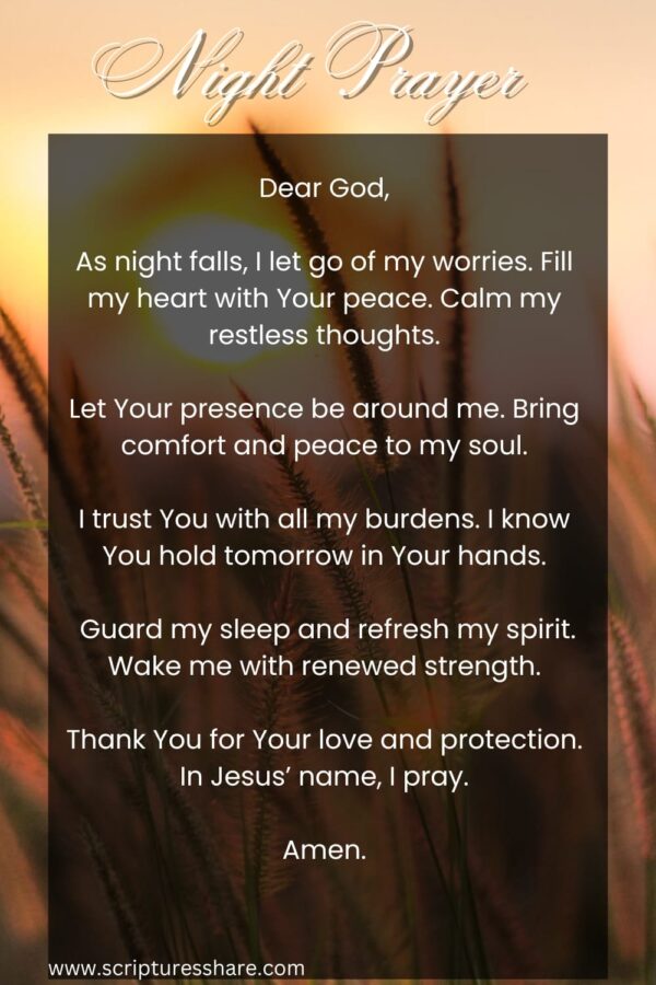 Powerful Short Night Prayer For Serenity And Calmness