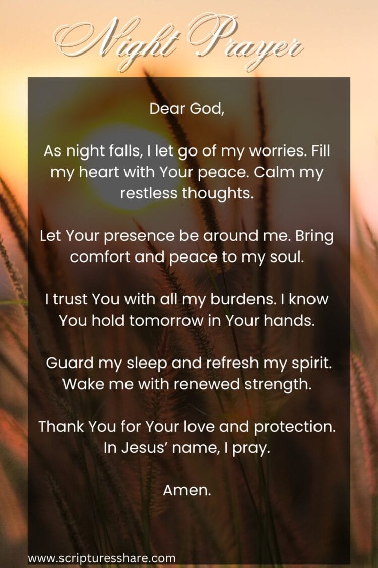 Powerful Short Night Prayer For Serenity And Calmness
