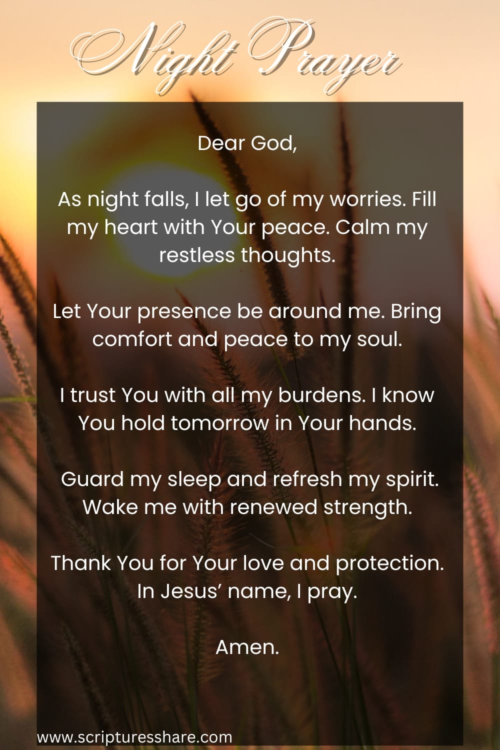 Powerful Short Night Prayer For Serenity And Calmness