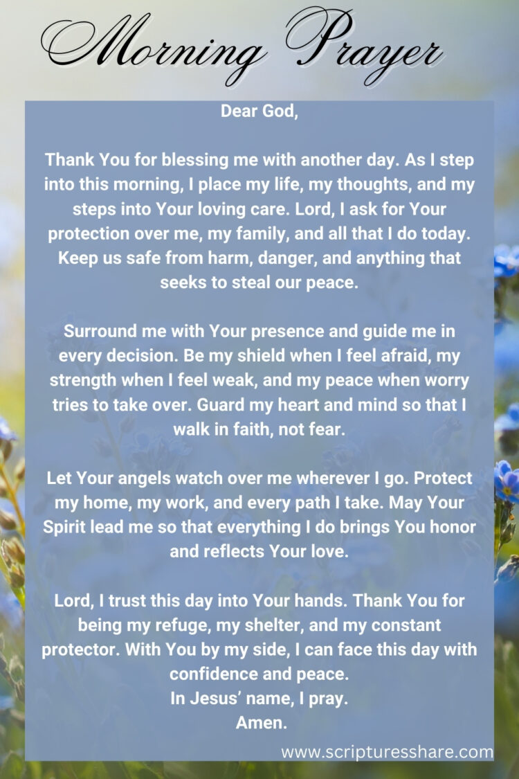 Beautiful Morning Prayer For God’s Protection Over Your Day