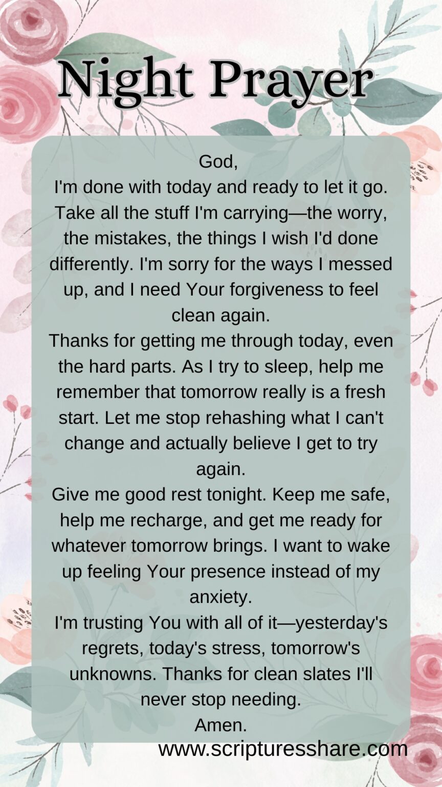 A Powerful Night Prayer For A Clean Slate Tomorrow