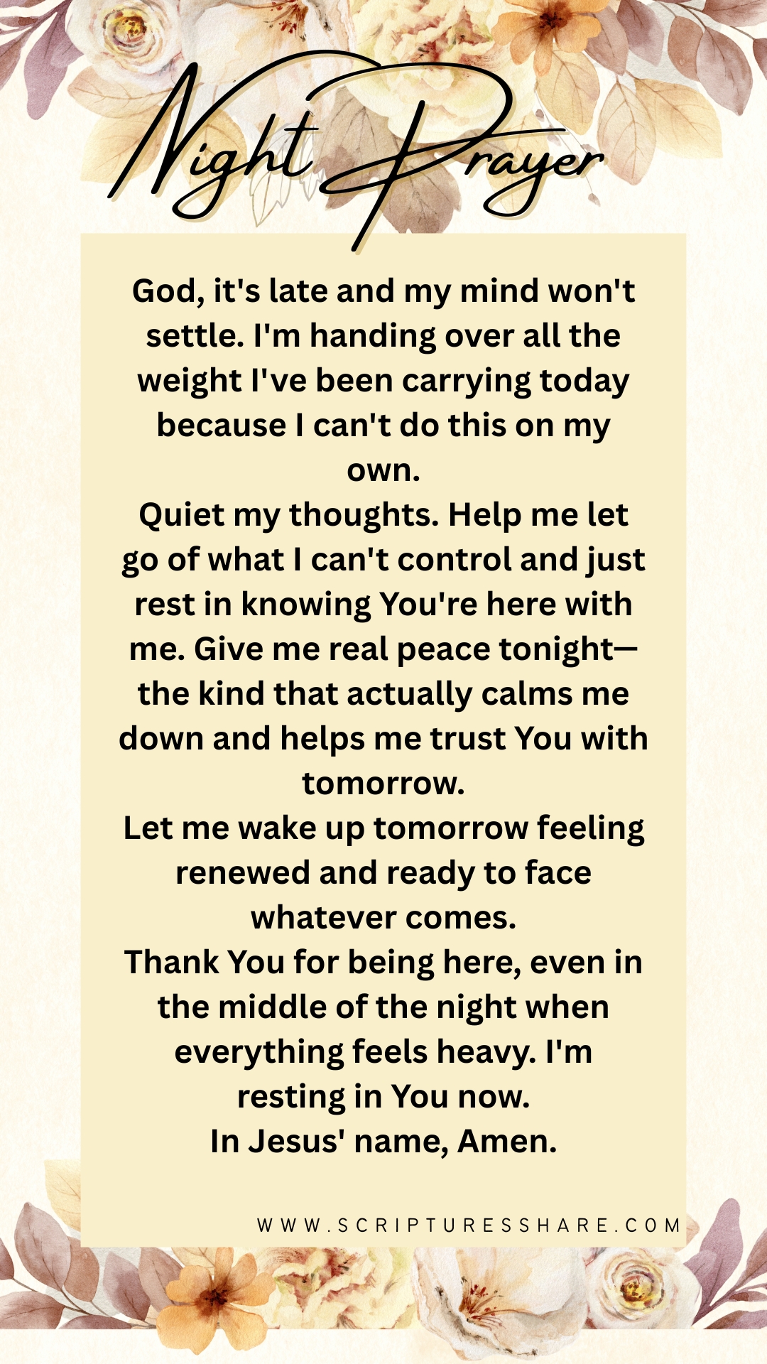 Night Blessing Prayer For Serenity In The Midnight Hours