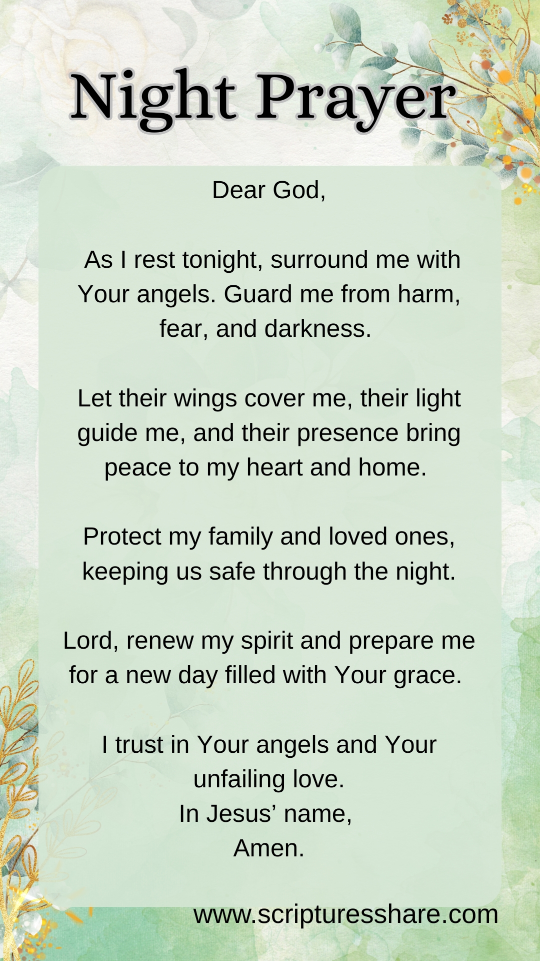 A Powerful Night Prayer For Angelic Protection And Peace