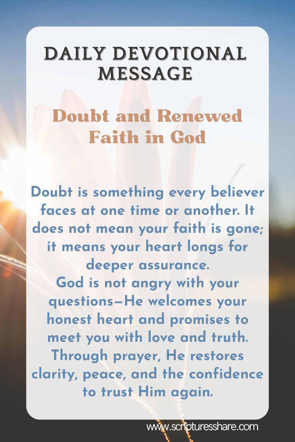 A Healing Prayer For Doubt And Renewed Faith In God