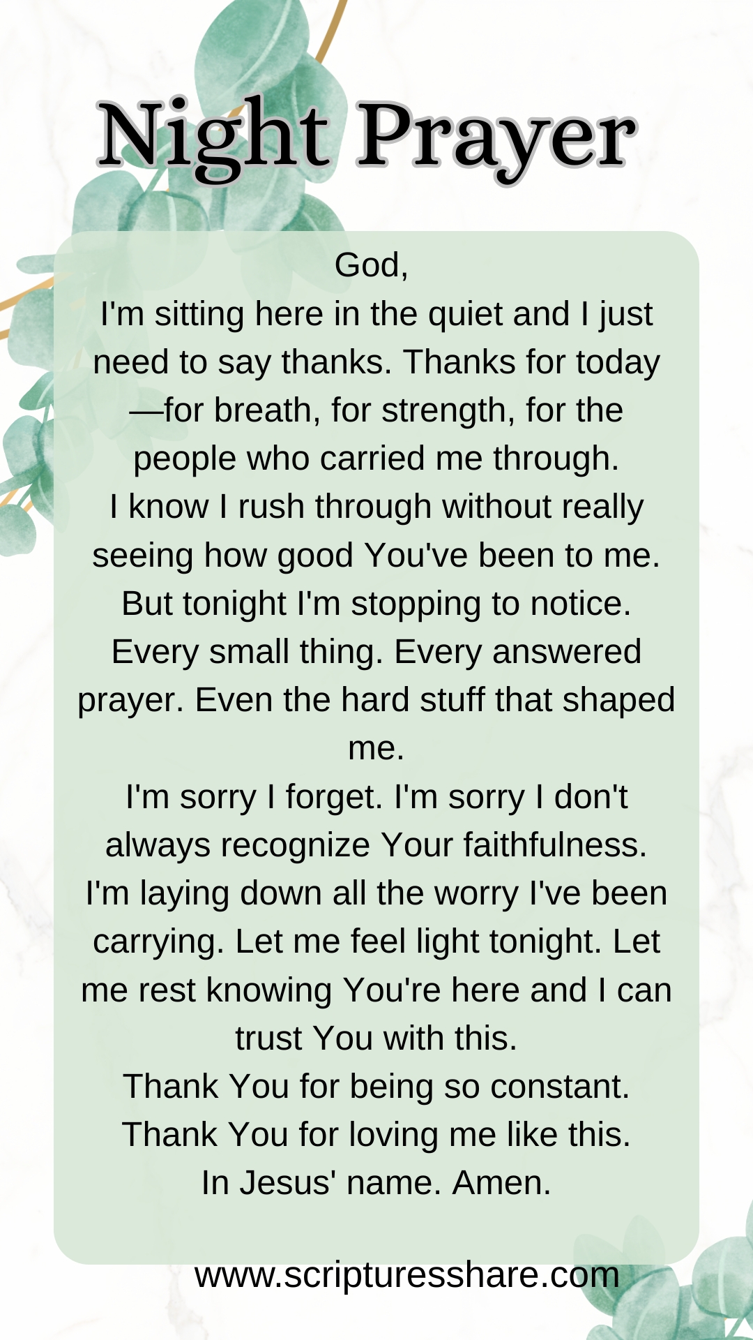 Evening Prayer To Remember God’s Goodness Before Sleep