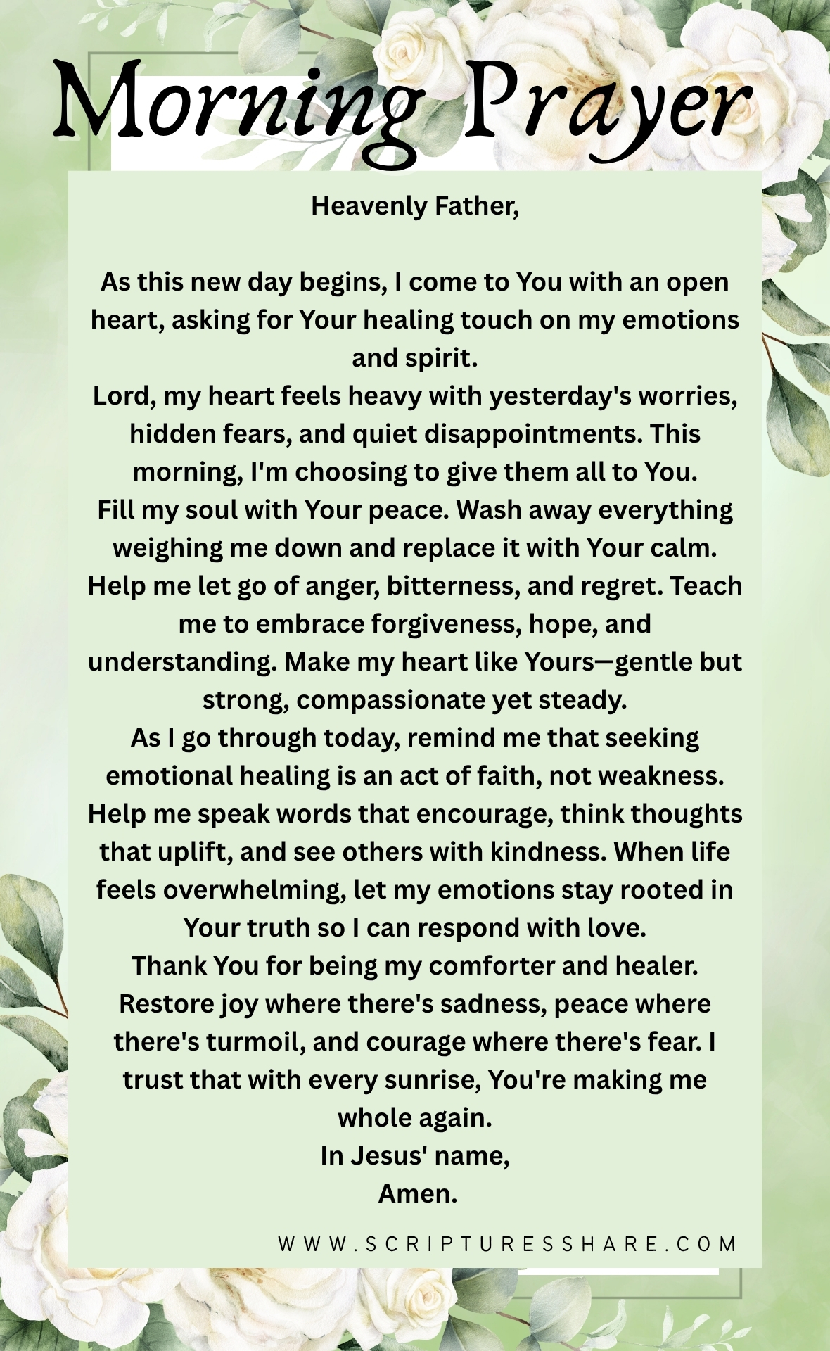 A Powerful Morning Prayer For Emotional Healing: Inner Peace