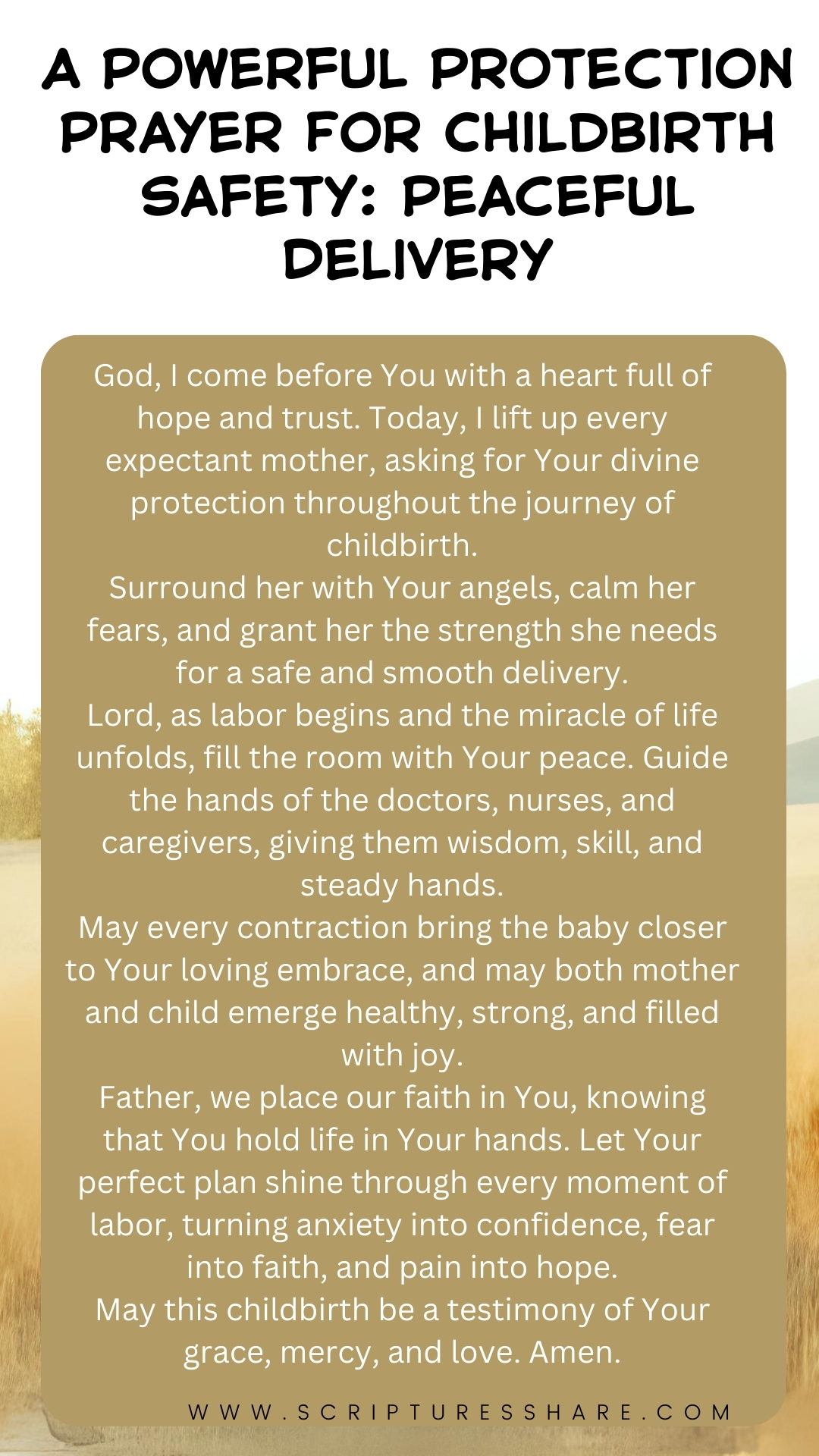A Powerful Protection Prayer For Childbirth Safety