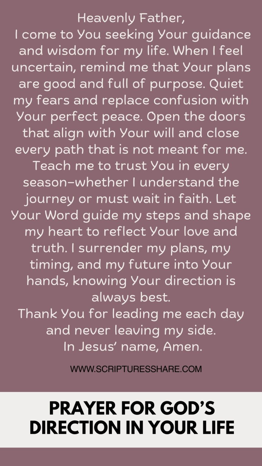 Prayer For God’s Direction In Your Life: His Perfect Path
