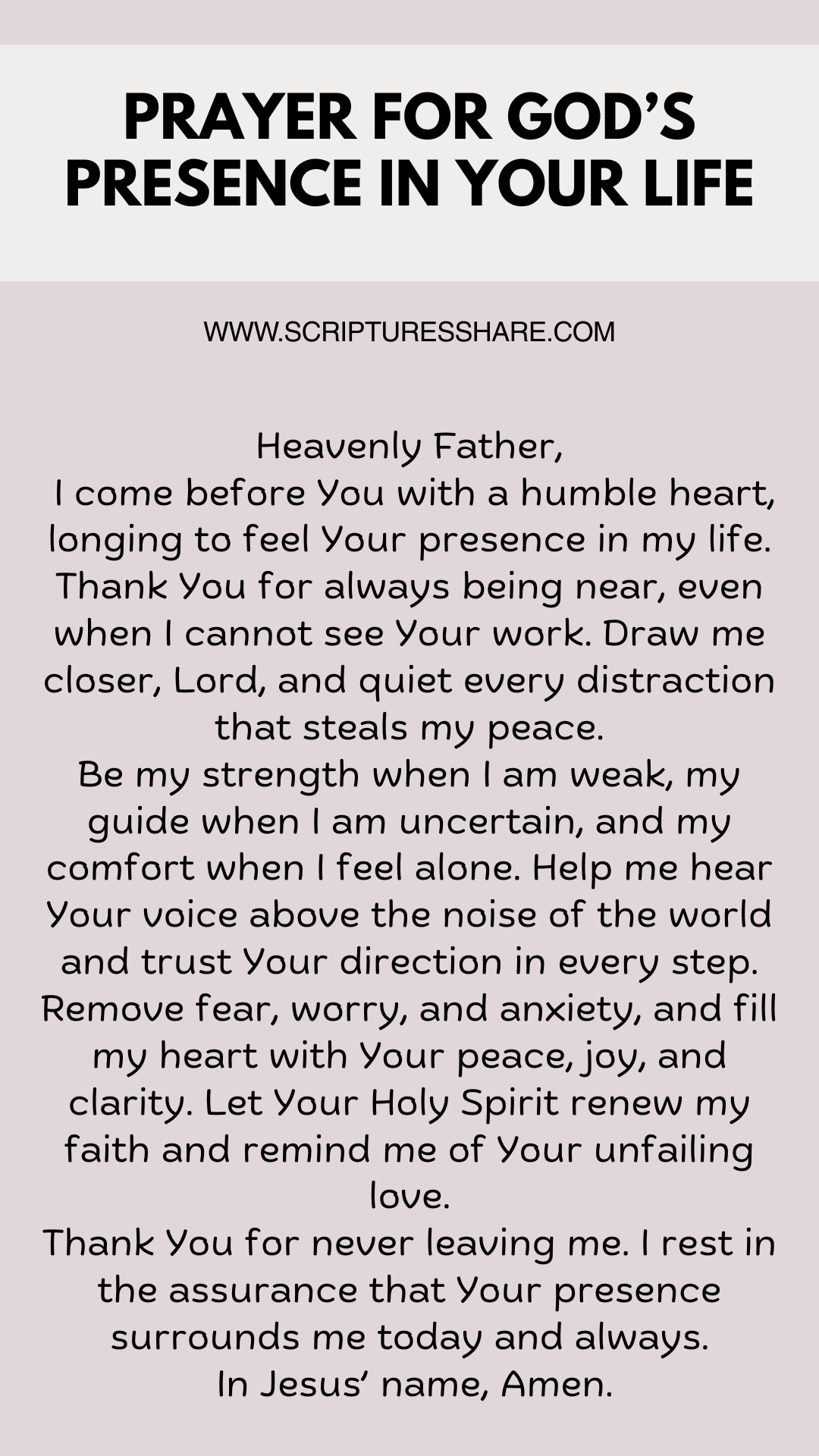 A Powerful Prayer For God’s Presence In Your Life