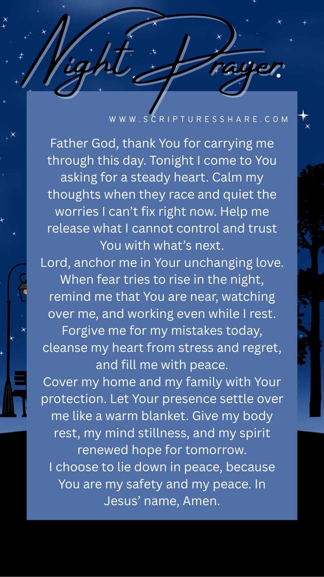 Night Prayer For A Steady Heart: Trust, And Rest In God
